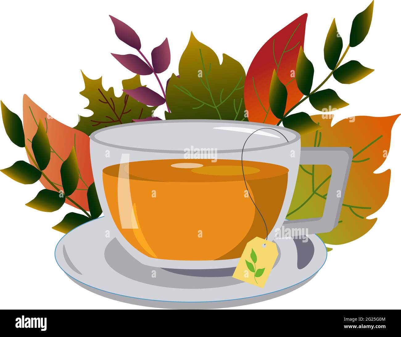 Hot tea autumn leaves Cut Out Stock Images & Pictures - Alamy