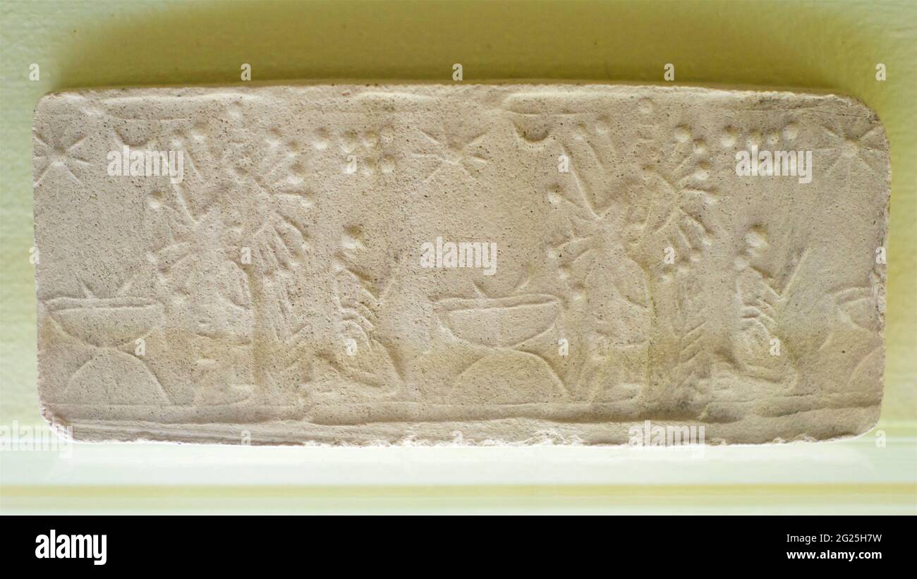 Sumerian cylinder seals rolled-out... Archeological Museum, Istanbul ...