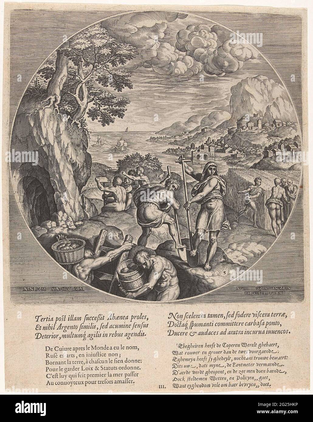 Bronze century; Anevm saecvl; The four eras. In a round list the bronze ...