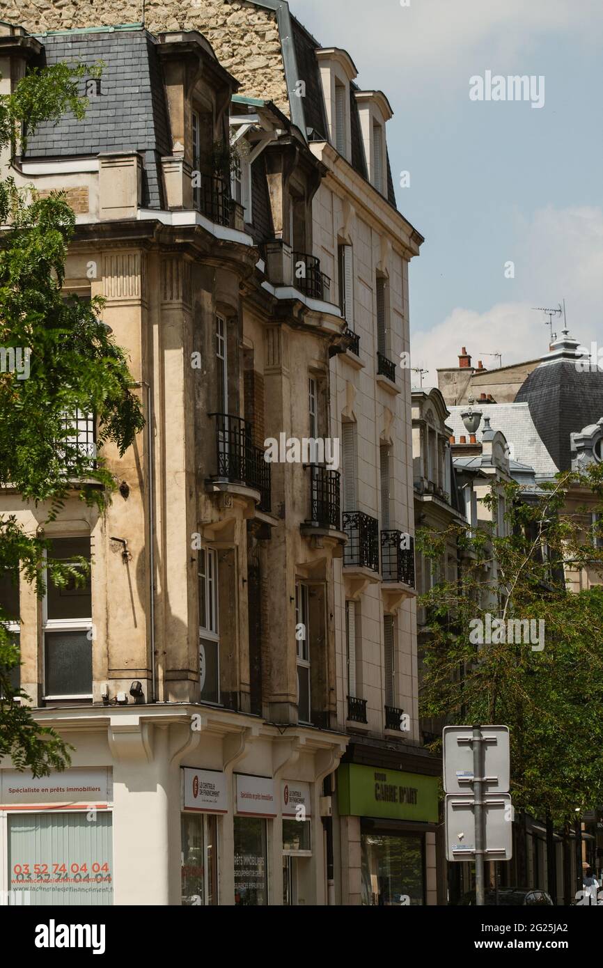 Reims France June 08, 2021 Urban landscape of the city of Reims, a city ...