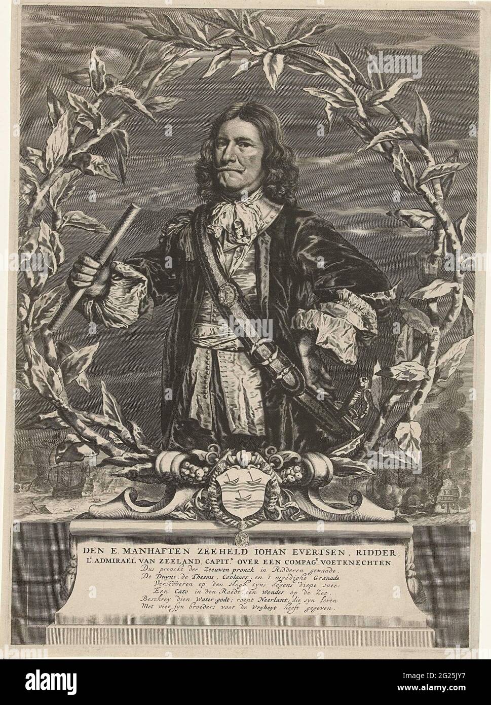 Portrait of Johannes Evertsen. Portrait of Johannes Evertsen, Admiraal ...