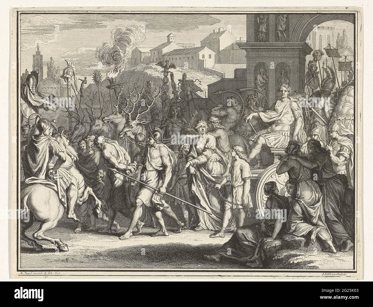 Triumphal of Emperor Aurelianus in 274. Zenobia, Queen of Palmyra, is ...