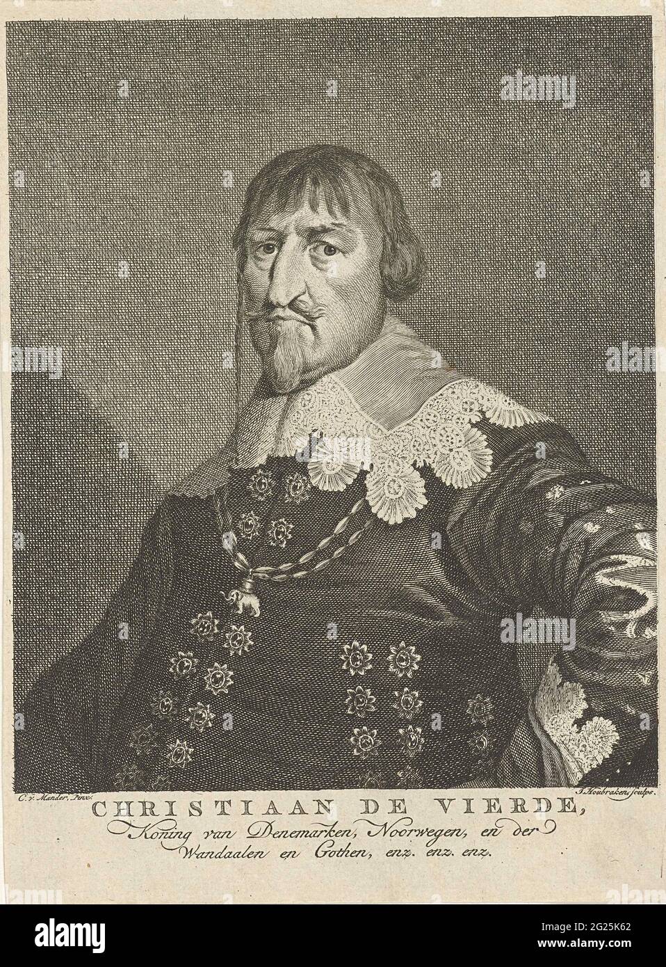 Portrait of Christiaan IV king of Denmark; Christiaan de Vierde ...