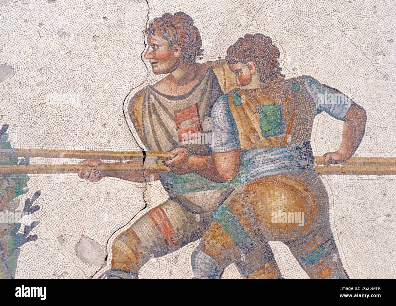 Detail of floor mosaic, Great Palace of Constantinople. Gladiators in ...