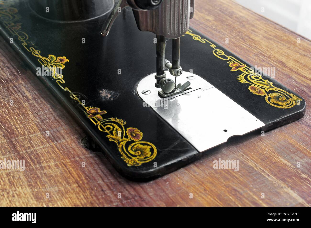 Sewing machine close-up. Retro. Vintage Stock Photo - Alamy