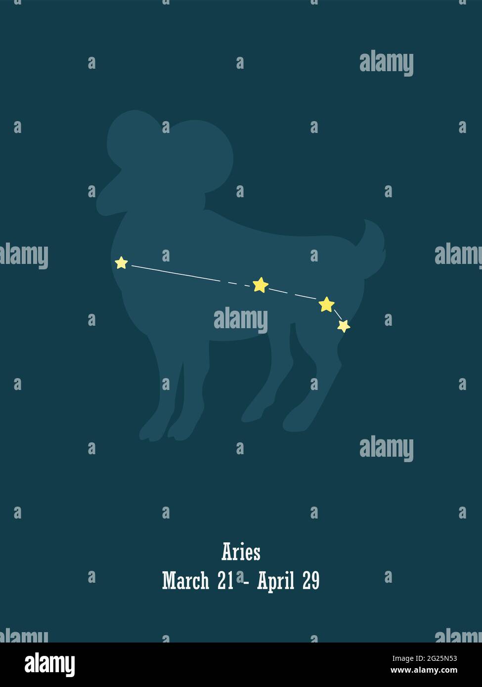 Aries. Zodiac sign design. Zodiac design with star grid. Abstract aries ...