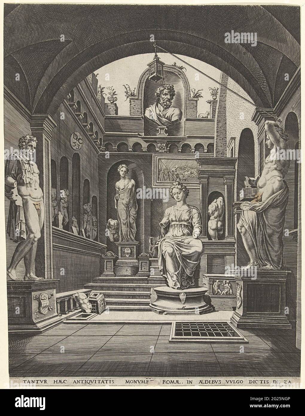 Sculpture courtyard in the Casa Sassi in Rome. The courtyard of the ...
