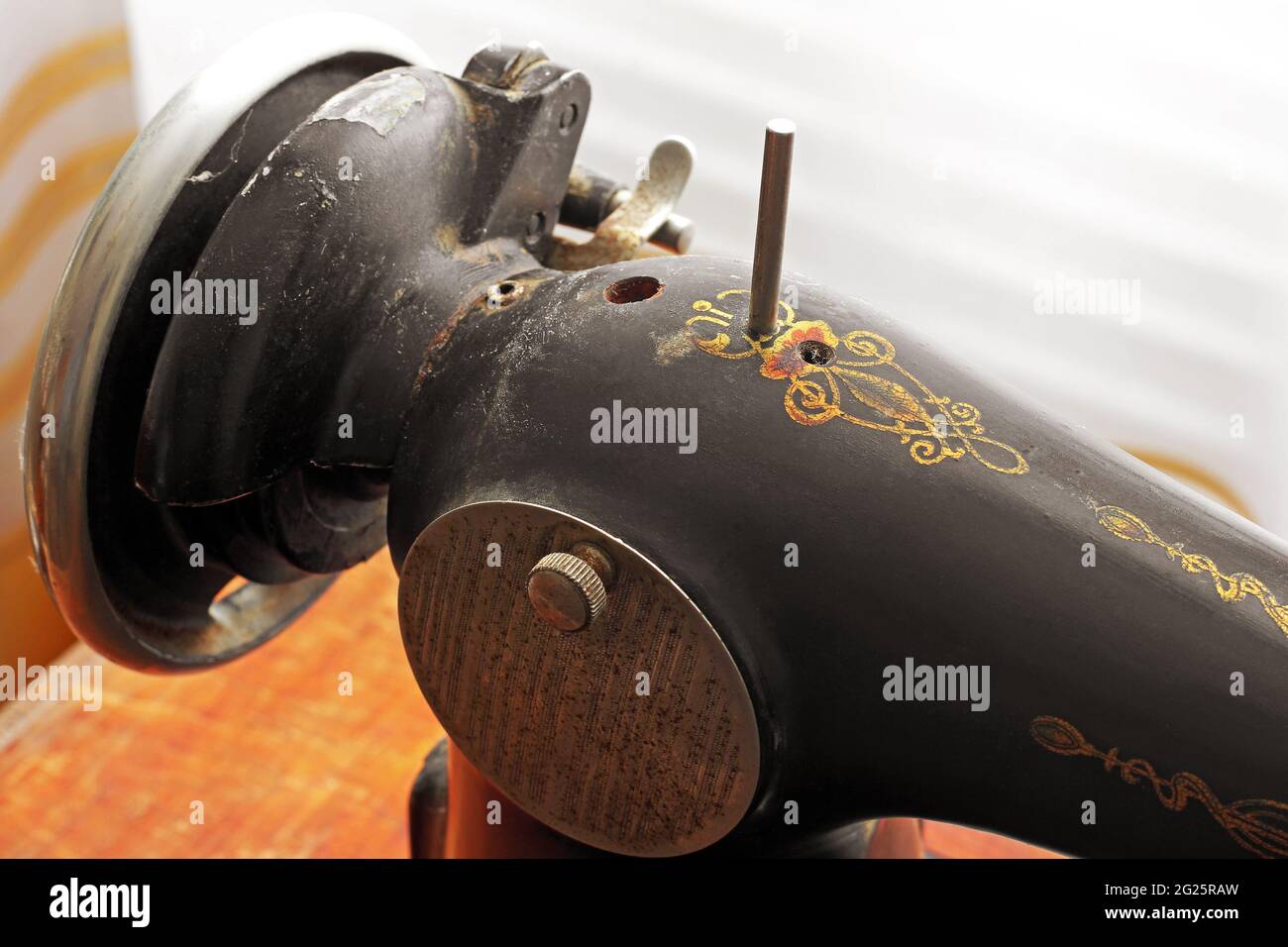 Sewing machine on the window background Stock Photo - Alamy