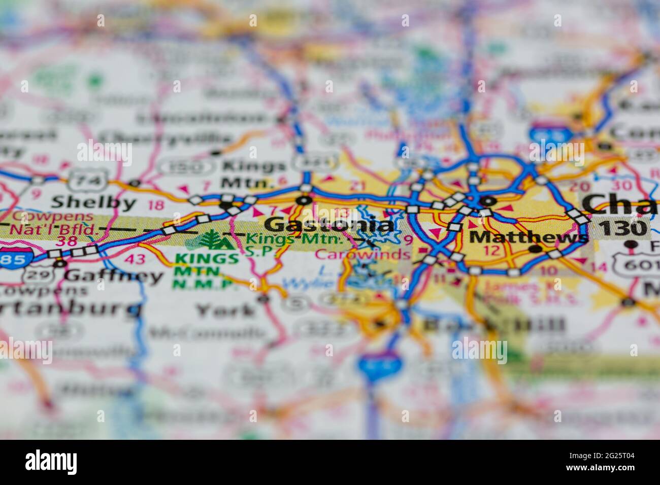 Gastonia on a map hi-res stock photography and images - Alamy