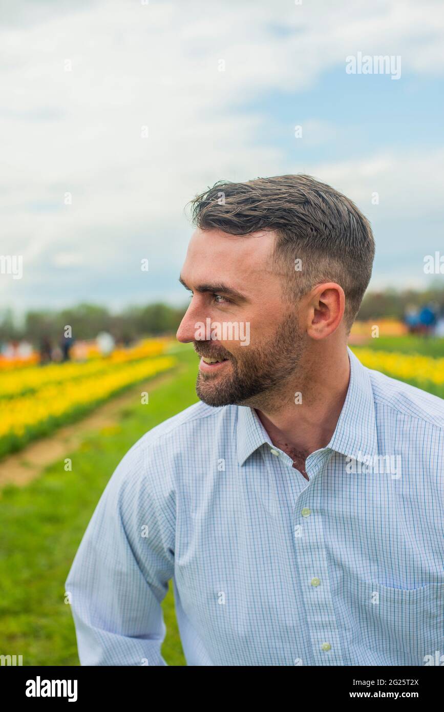 Man looking off toward the future Stock Photo - Alamy
