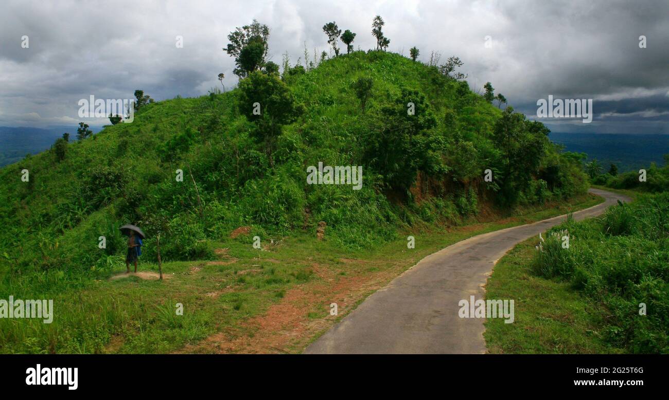 Landscape of Bandarban, one of the hill districts located in the South ...