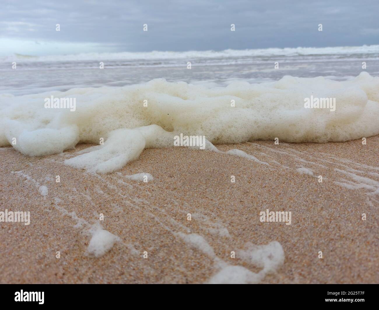 Weird foam on sand hi-res stock photography and images - Alamy