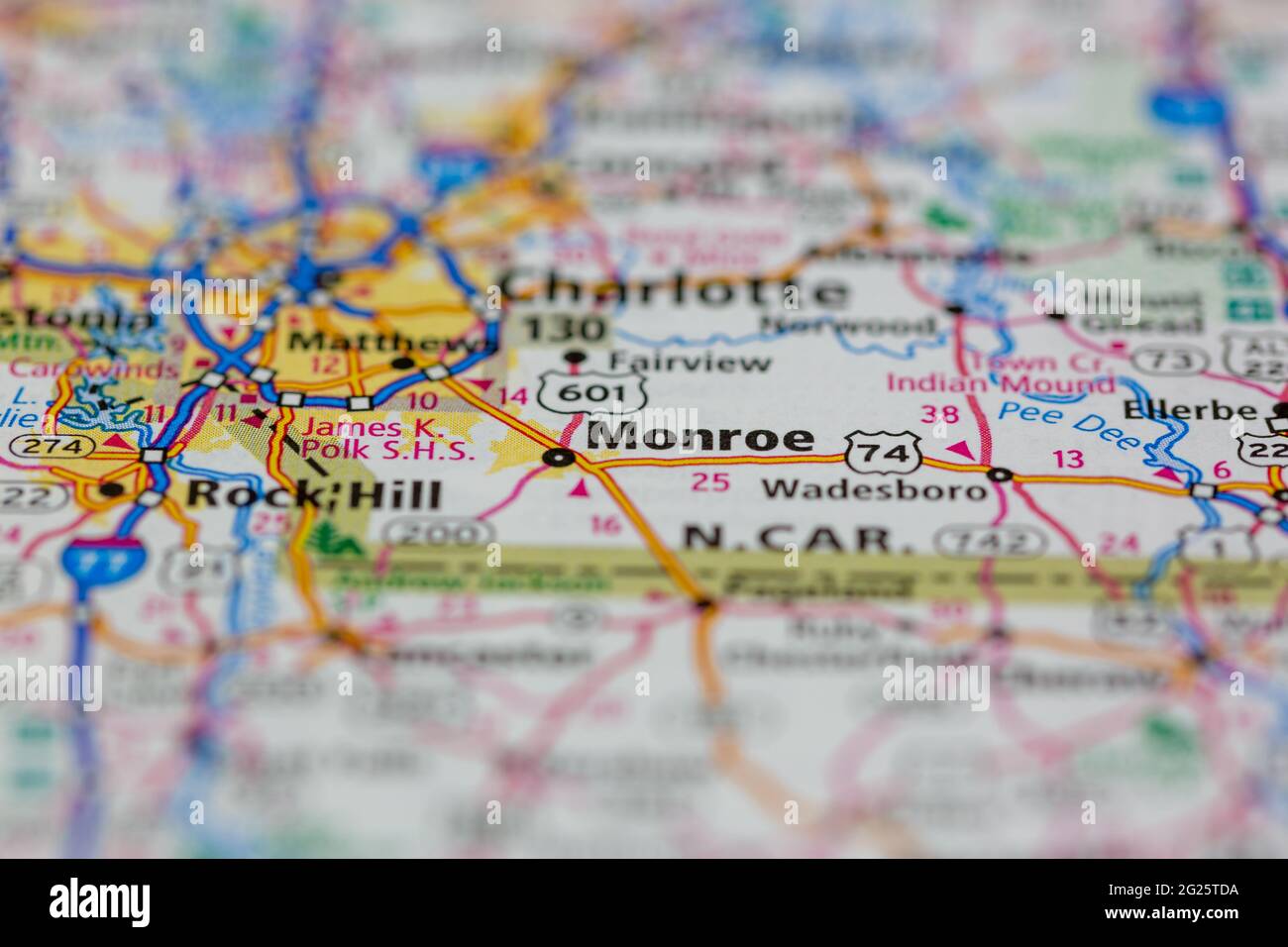 Monroe north carolina map hi-res stock photography and images - Alamy