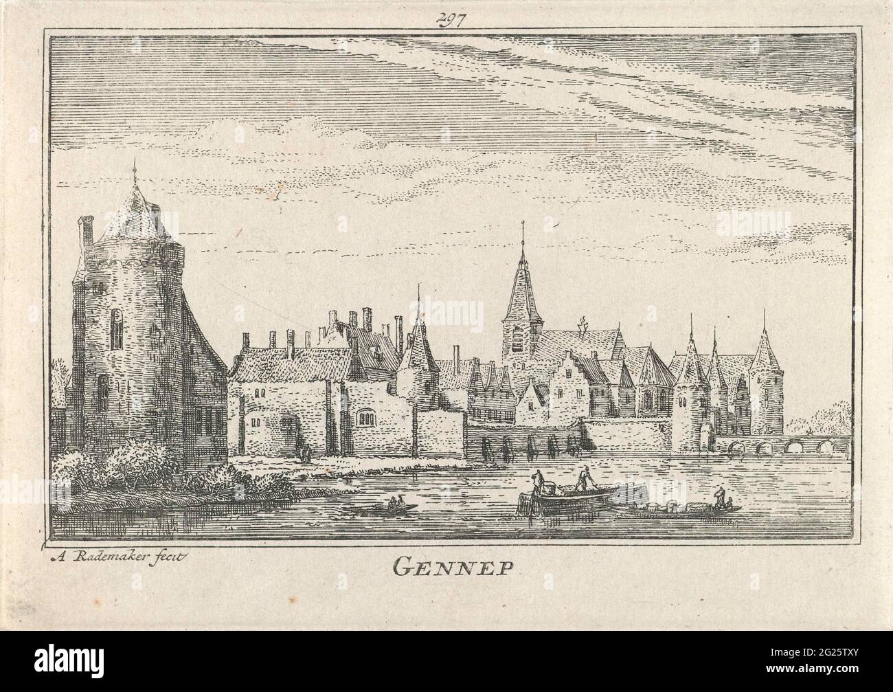 View of Gennep; Gennep. Face from the water on the city of Gennep ...