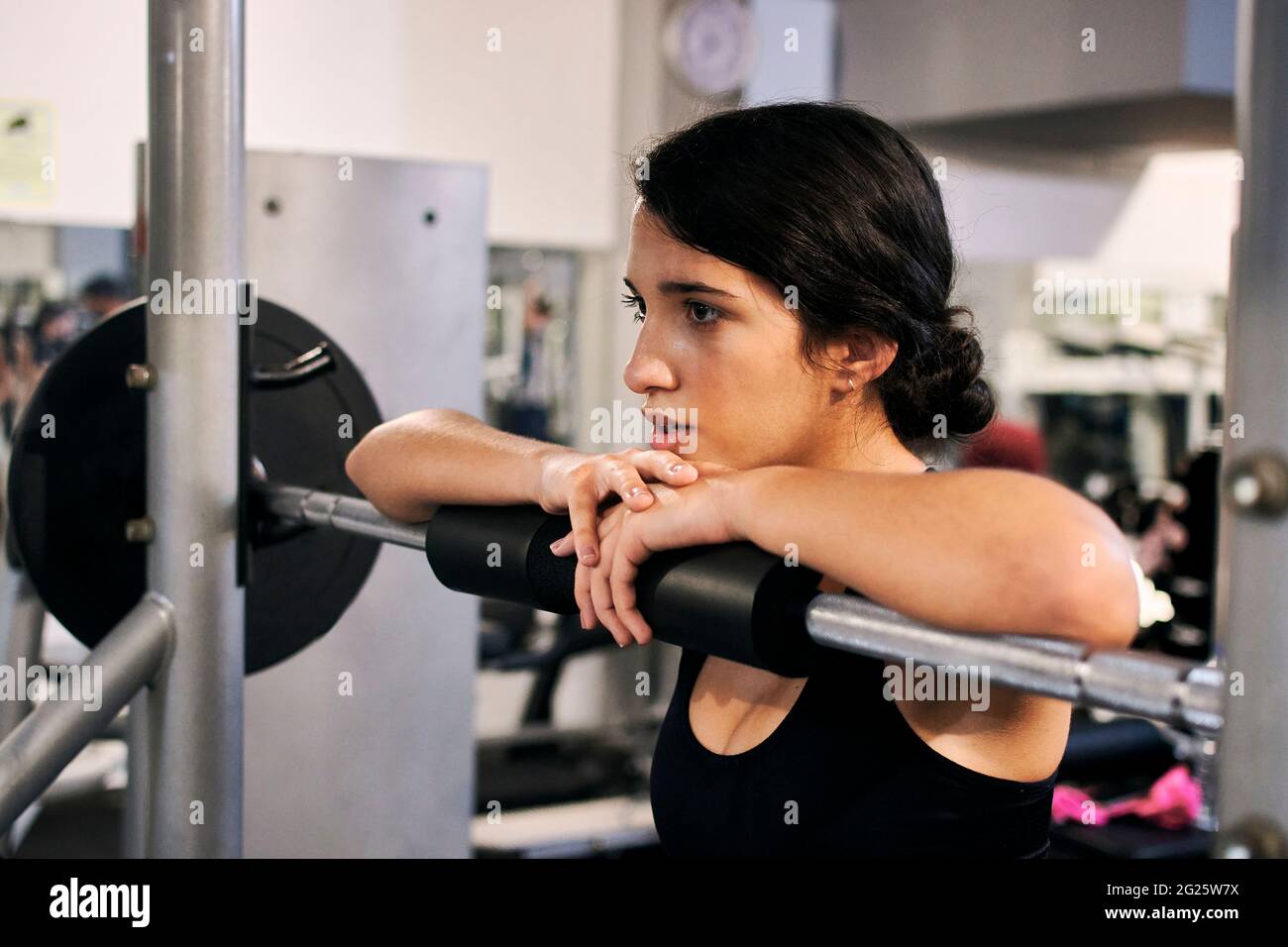 Athlete resting in gym hi-res stock photography and images - Alamy