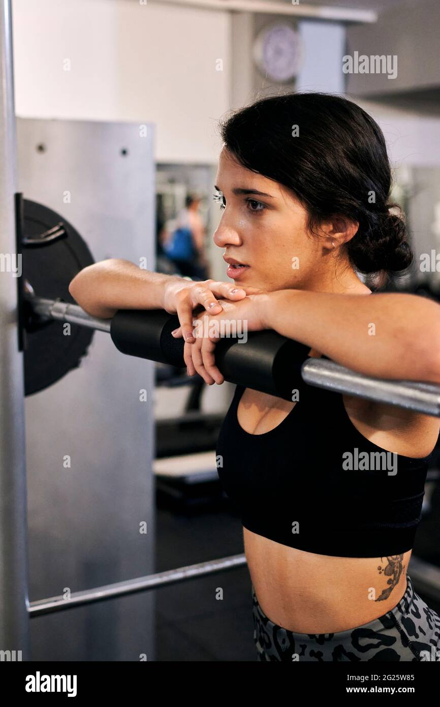 Athlete resting in gym hi-res stock photography and images - Alamy