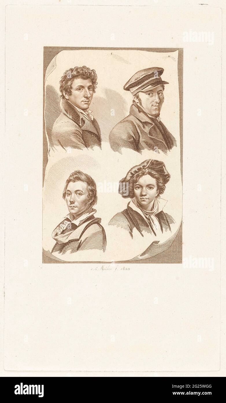 Four artists' portraits. Four portraits of artists Stock Photo - Alamy