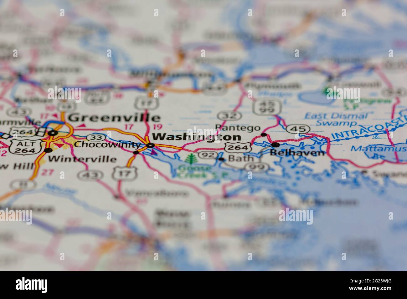 Washington South Carolina USA Shown on a Road map or Geography map ...