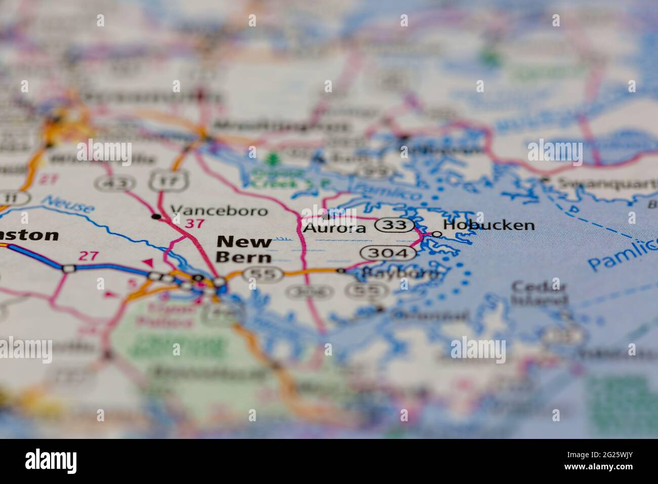 Aurora South Carolina USA Shown on a Road map or Geography map Stock ...