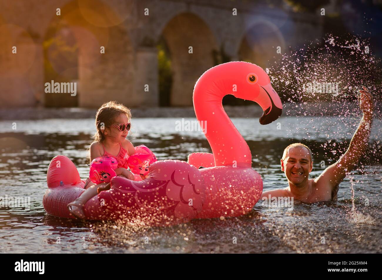 Swim in pool with father hi-res stock photography and images - Alamy