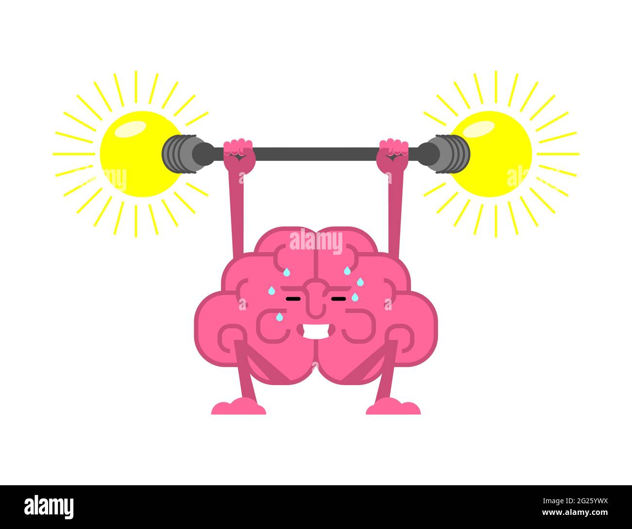 Brain and Barbell. Boost your brains. Brain gym Stock Vector Image ...