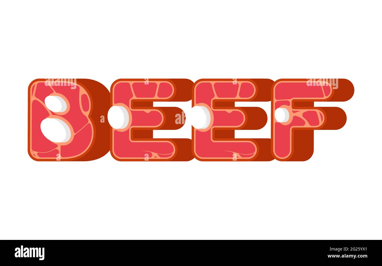 Beef sign Meat letters. Food vector illustration Stock Vector Image ...