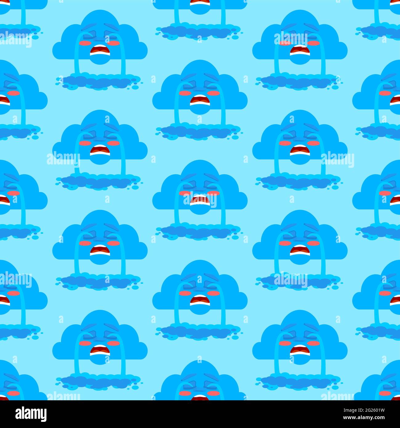 Crying cloud pattern seamless. cloud is crying like rain background ...
