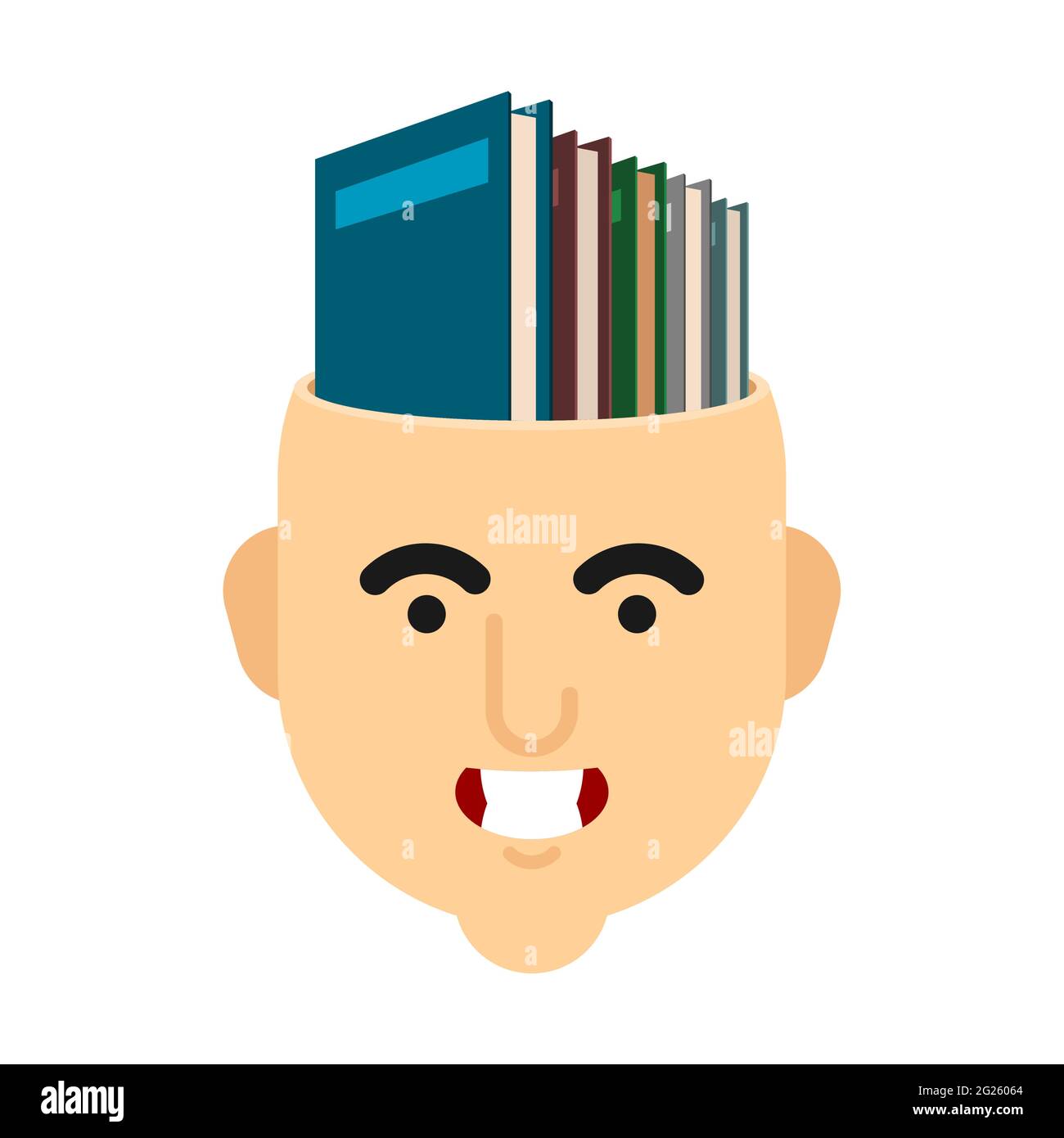 Many books in head. Smart person concept Stock Vector Image & Art - Alamy