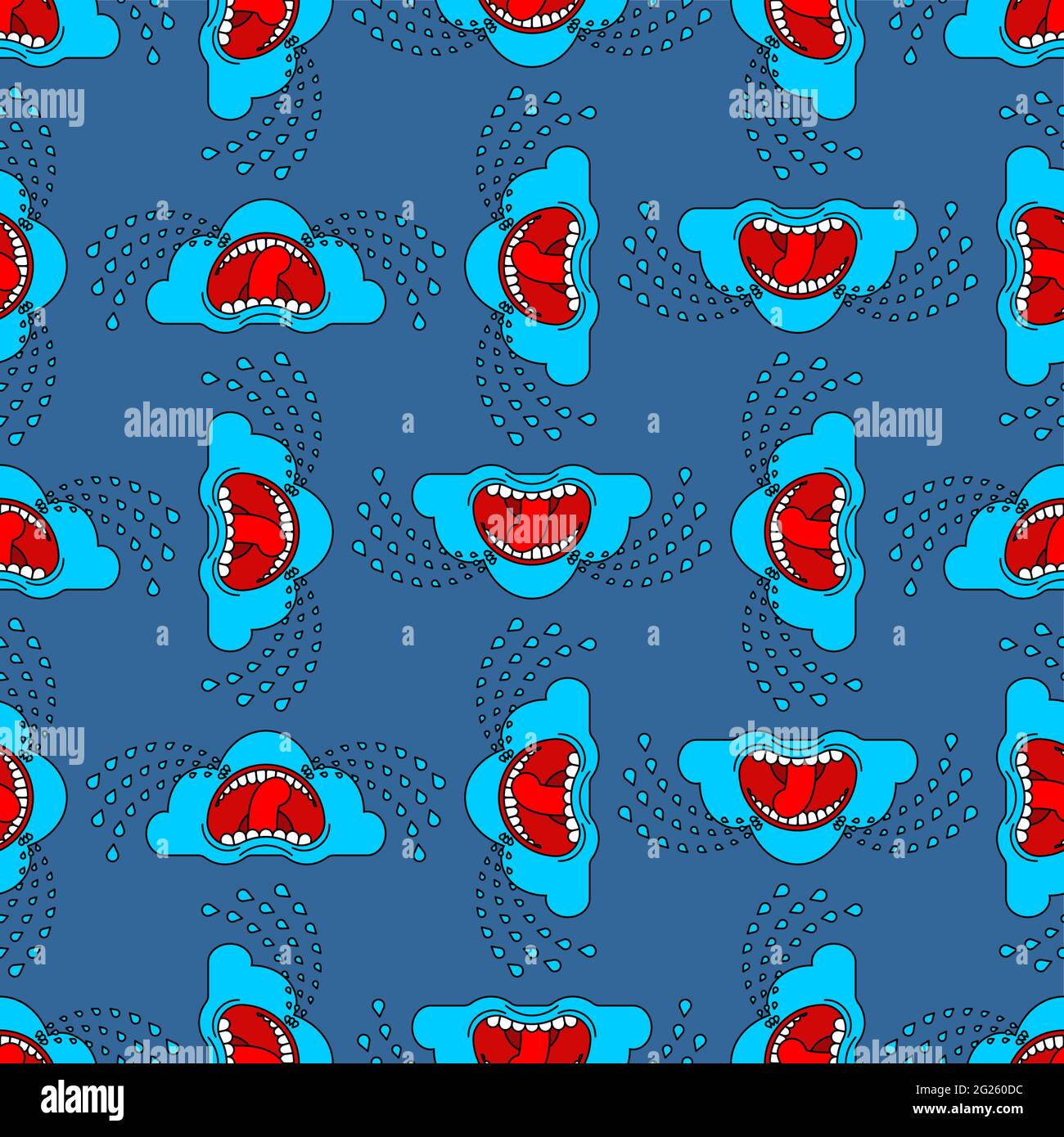 Crying cloud pattern seamless. cloud is crying like rain background ...