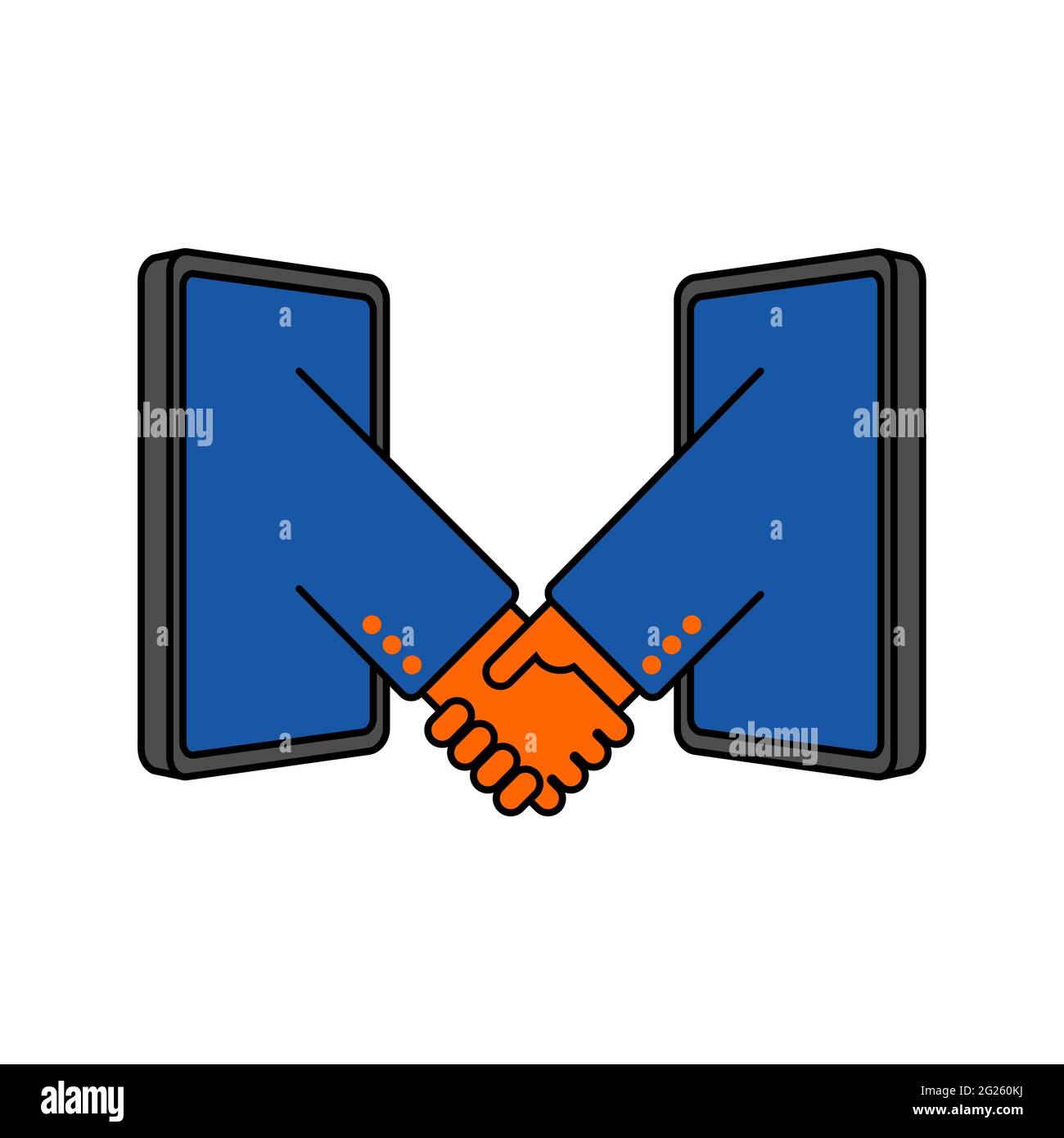 Virtual handshake Stock Vector Images - Alamy