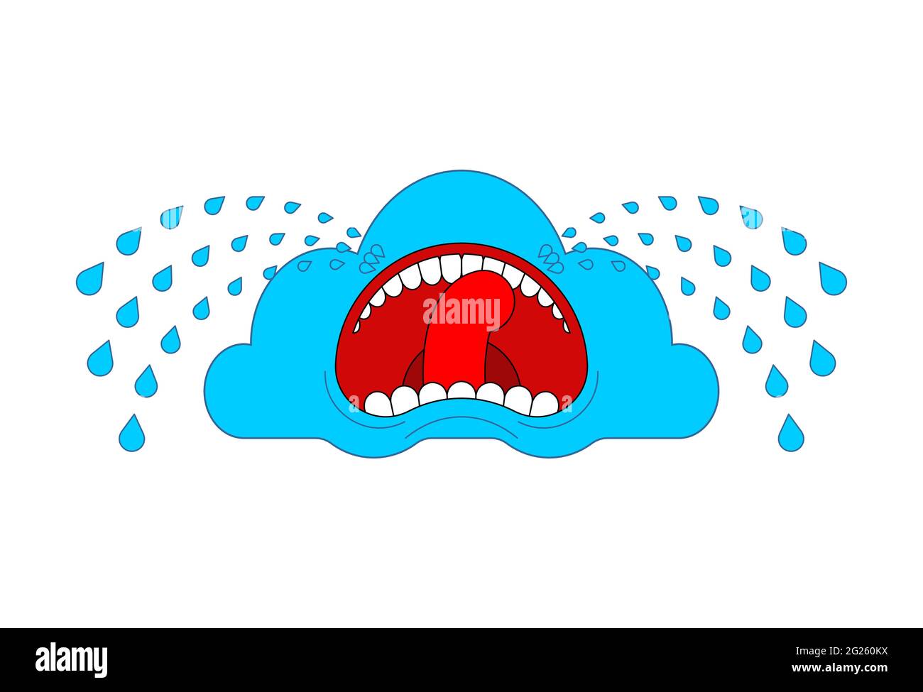 Crying cloud isolated. cloud is crying like rain. vector illustration ...