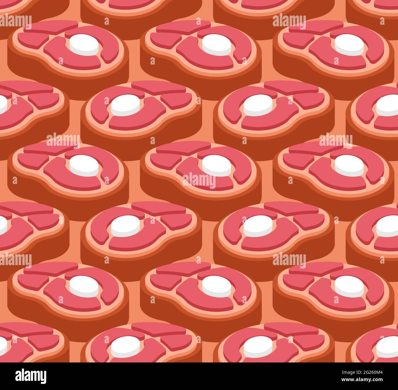 Steak pattern seamless. beefsteak Piece of meat background. vector ...