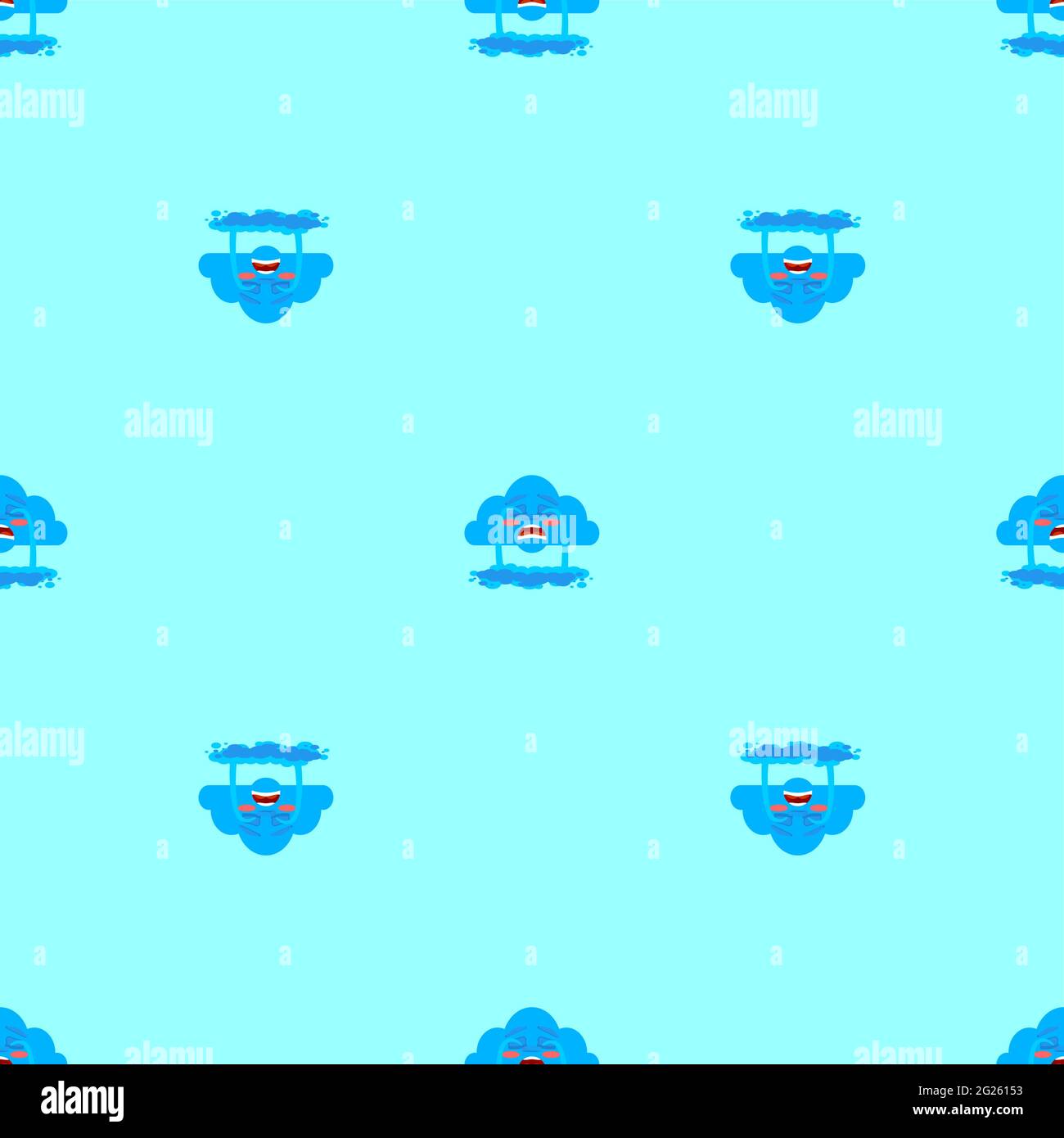 Crying cloud pattern seamless. cloud is crying like rain background ...