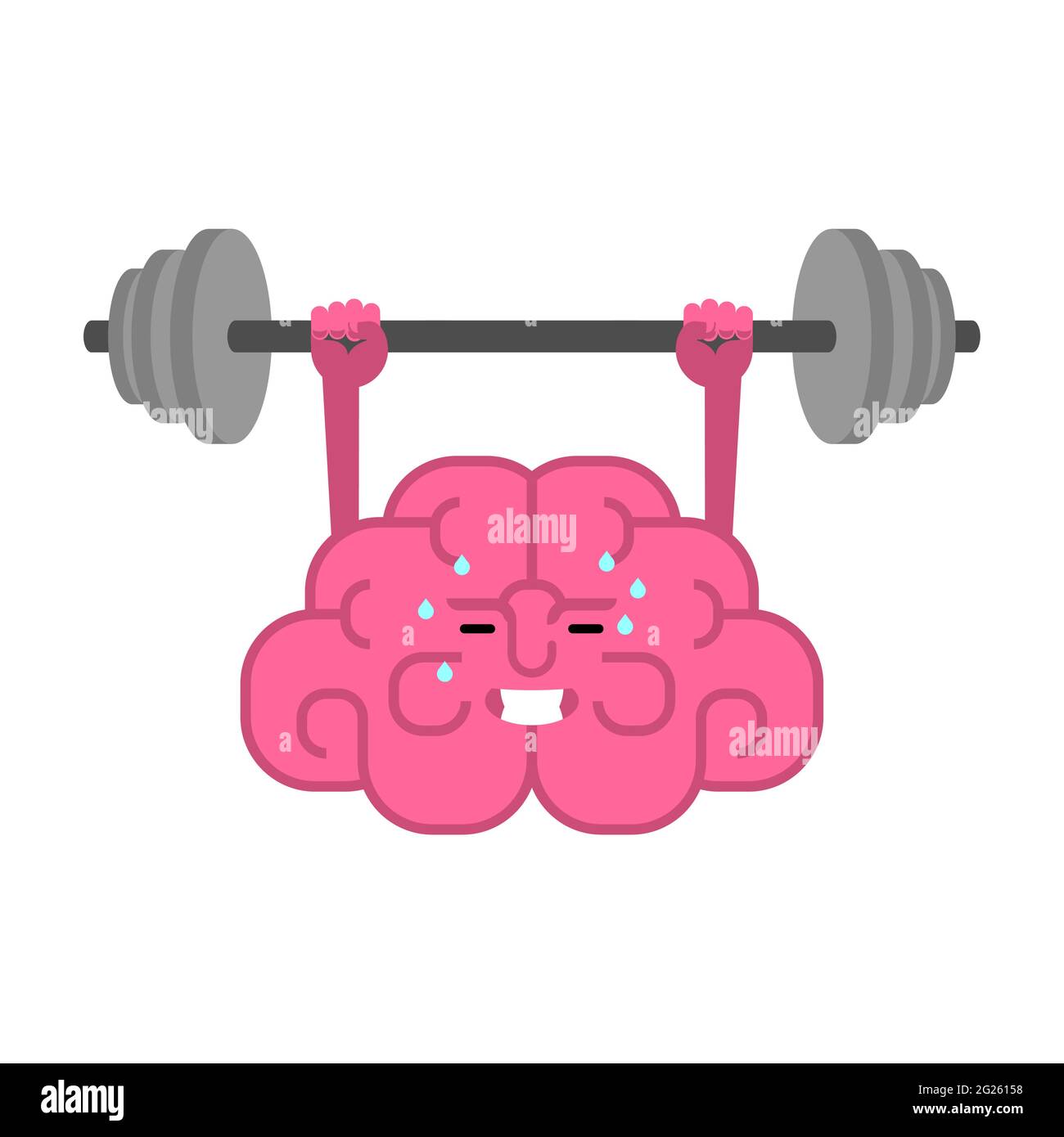Brain and Barbell. Boost your brains. Brain gym Stock Vector Image ...