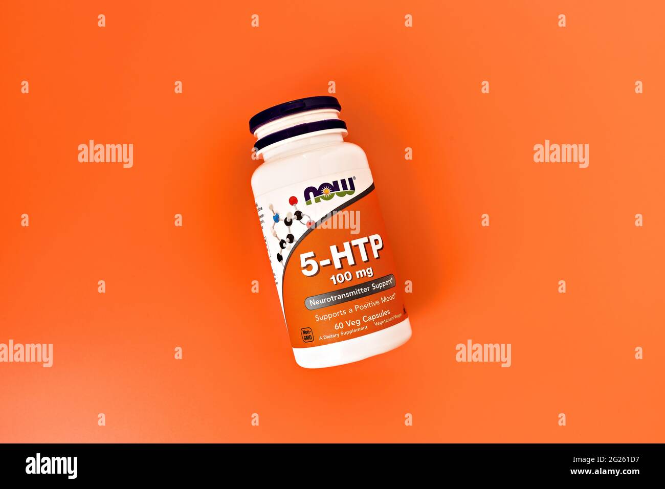 5-HTP capsules in the jar. dietary supplement editorial photo Stock ...