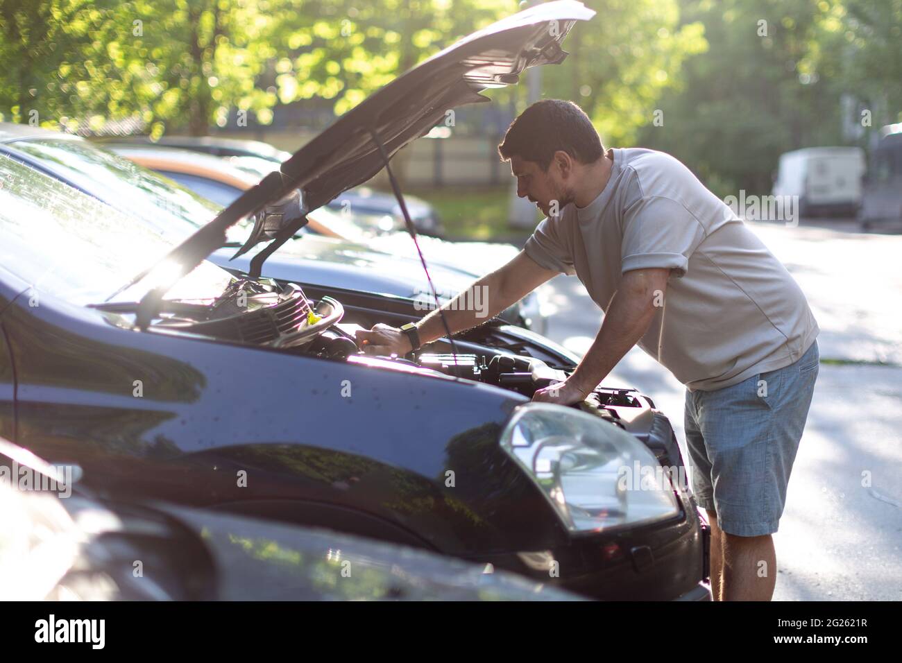 Driver standing under hi-res stock photography and images - Alamy