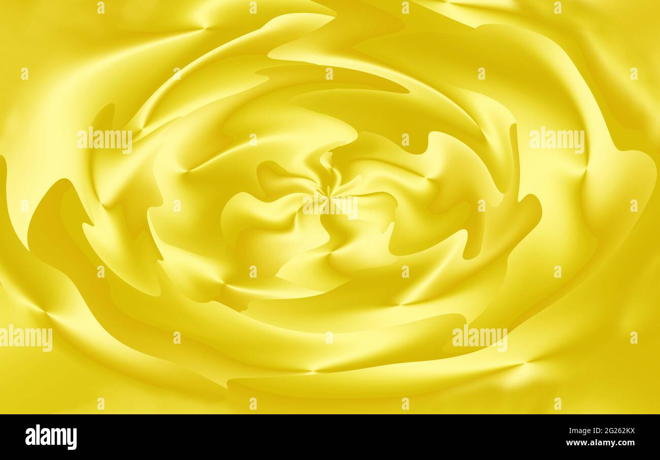 Gradient yellow 3D flower-like spiral illustration for abstract ...