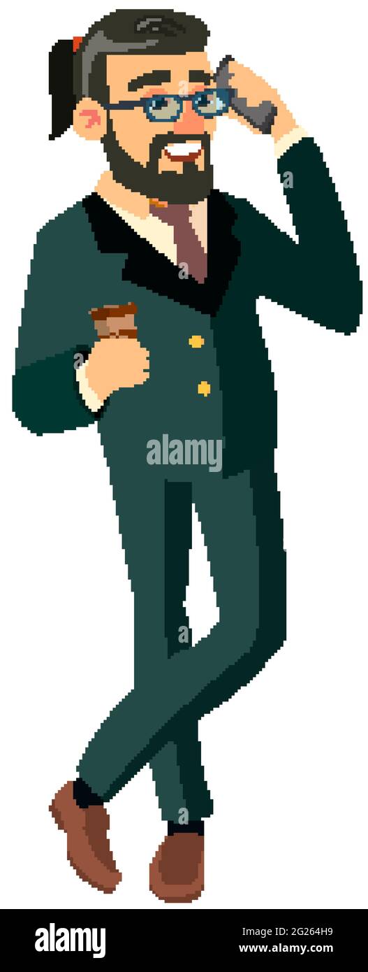 businessman talking with investor on cellphone cartoon vector Stock ...
