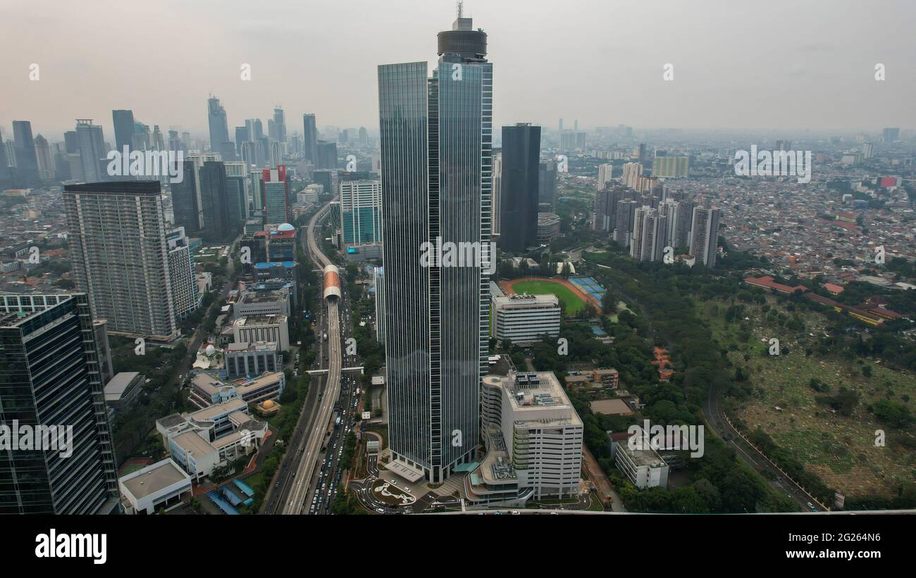 Aerial view of Architecture details Modern Building Glass facade ...