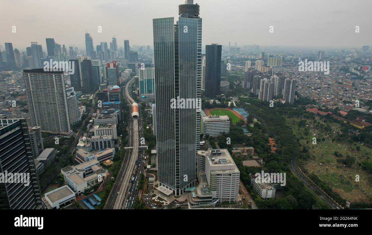 Aerial view of Architecture details Modern Building Glass facade ...