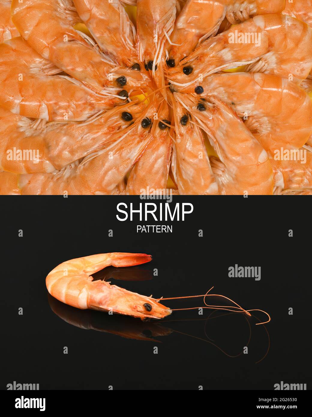 Creative layout made of shrimp. High resolution photo. Full depth of ...