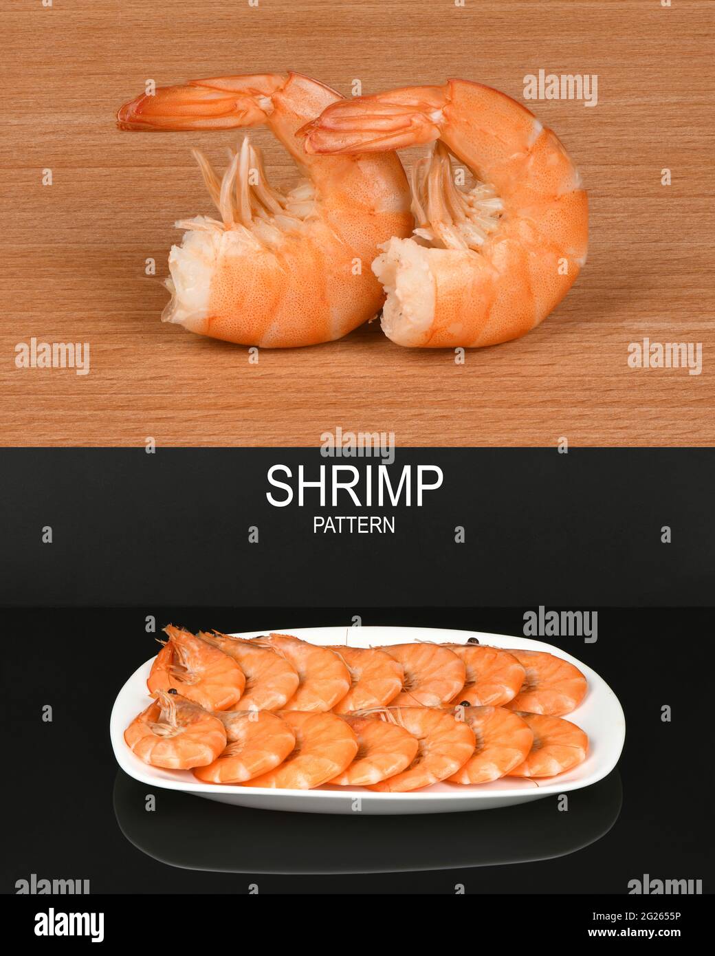 Creative layout made of shrimp. High resolution photo. Full depth of ...