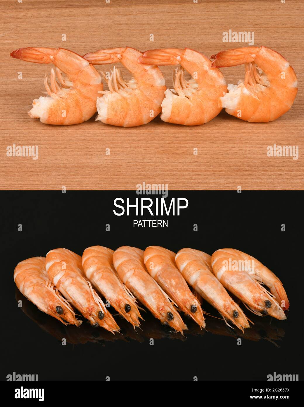Creative layout made of shrimp. High resolution photo. Full depth of ...