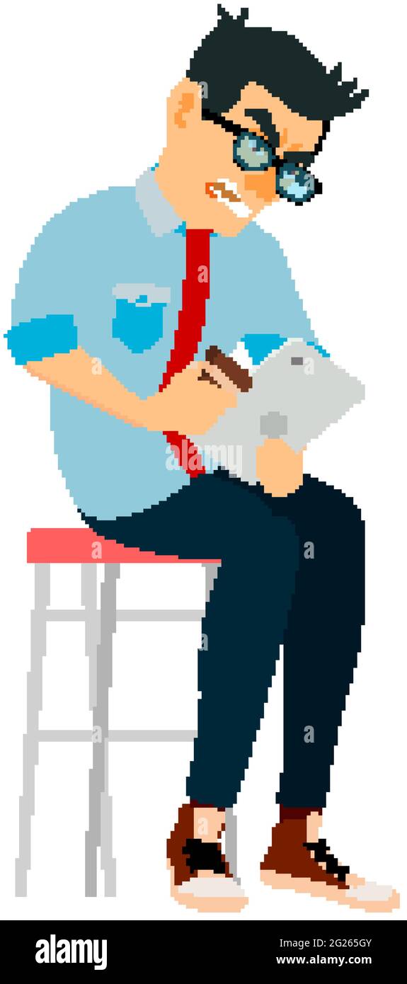 mad asian man anger on broken tablet cartoon vector Stock Vector Image ...