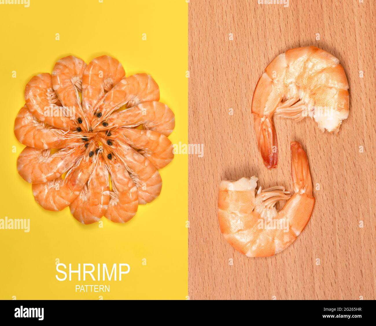 Creative layout made of shrimp. High resolution photo. Full depth of ...