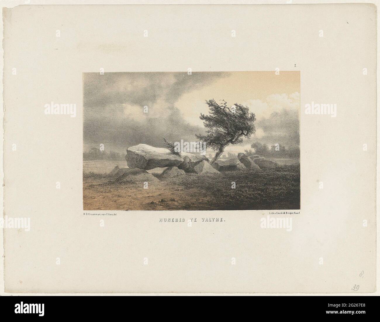 Hunebed in Valthe. Landscape with hunebed in Valthe Stock Photo - Alamy