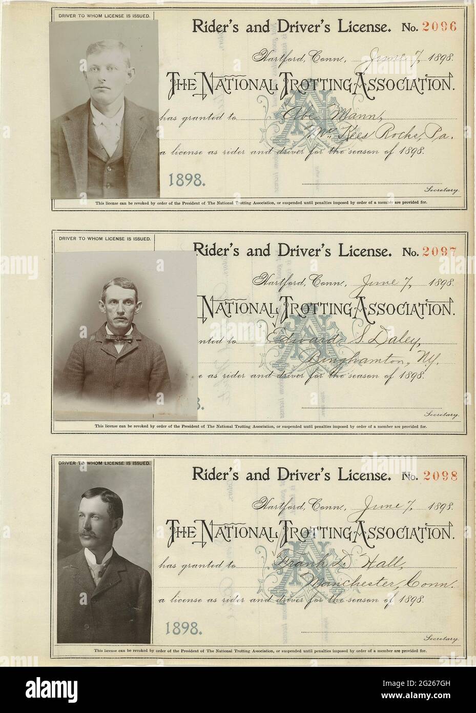 Portrait of Edward S. Daley in a driver's license. The portrait is ...