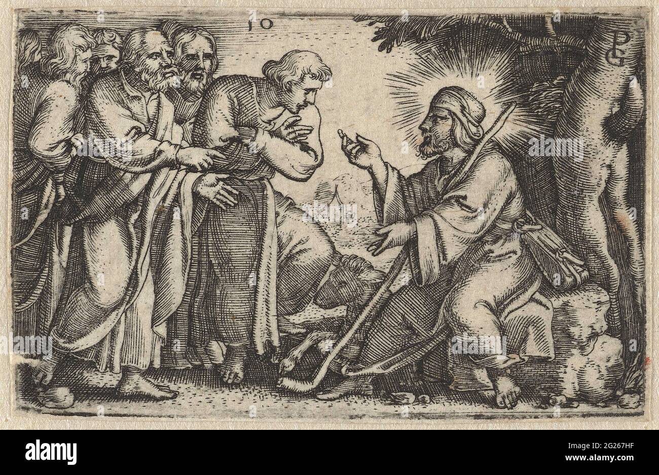 Christ speaks with the disciples about the good shepherd; Life of ...