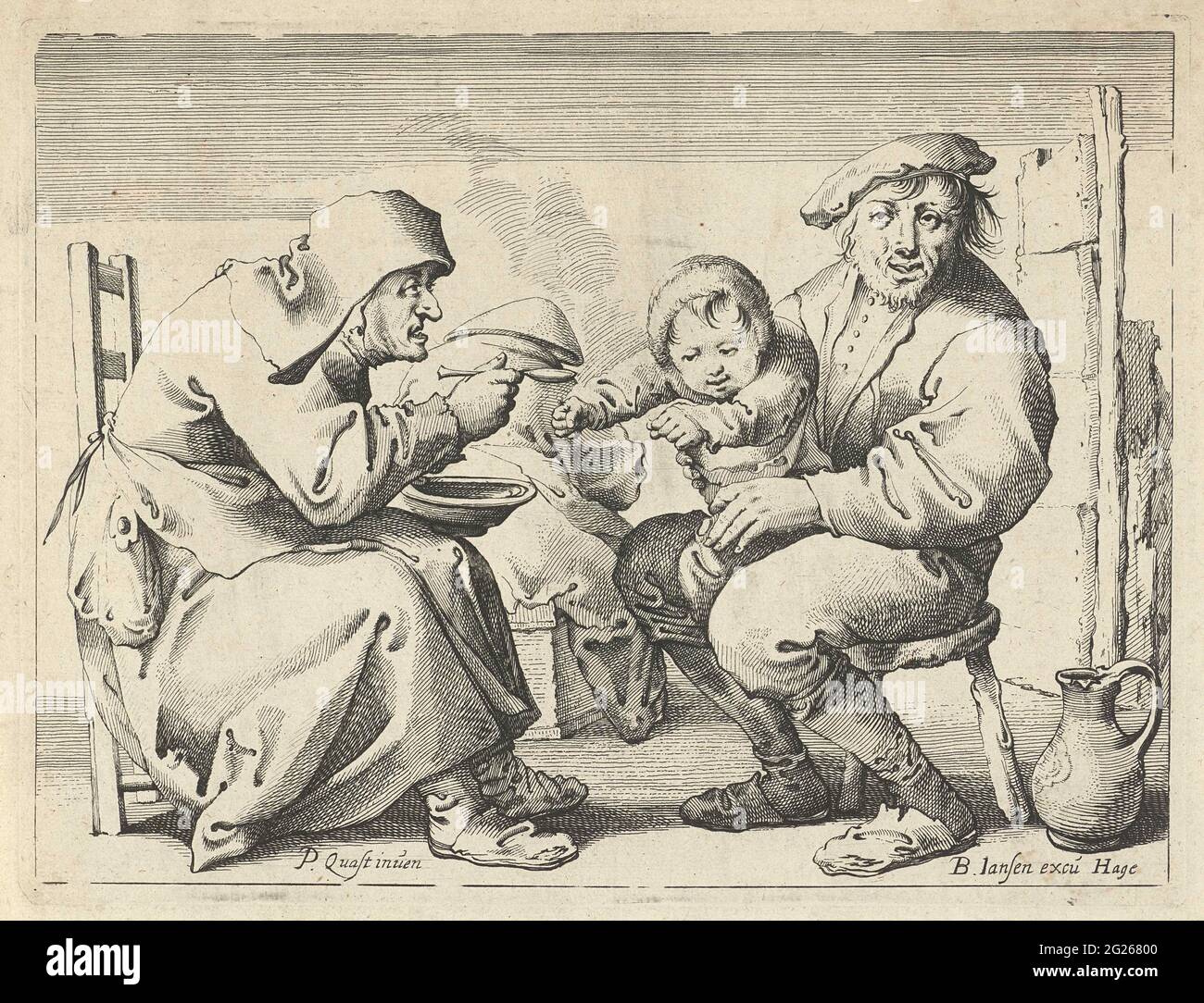 Boer family. A farmer is a child who sits on the lap of a farmer with a ...