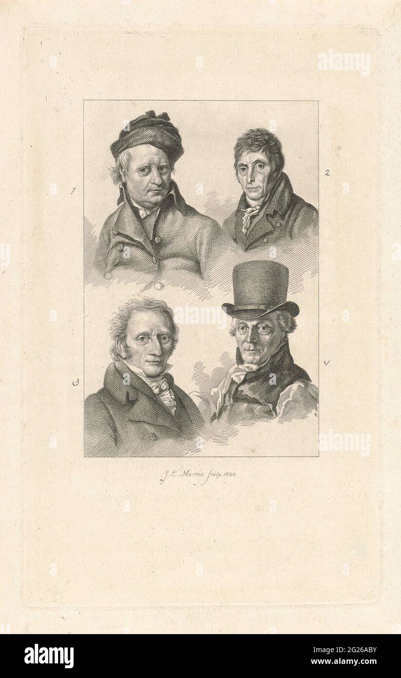 Portraits of Wybrand Hendriks, Abraham van Strij, Adriaan de Lelie and ...